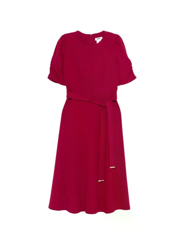Dkny Ruched-sleeve Midi Dress