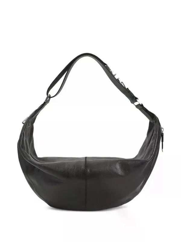LEMAIRE Quiver Clip Bag In Grained Leather - Black