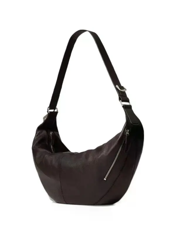 LEMAIRE Quiver Clip Bag In Grained Leather - Black