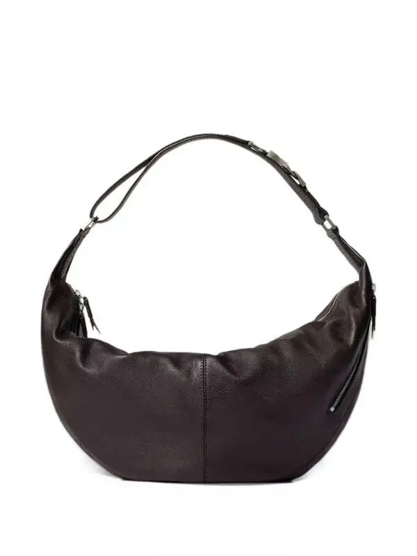LEMAIRE Quiver Clip Bag In Grained Leather - Brown