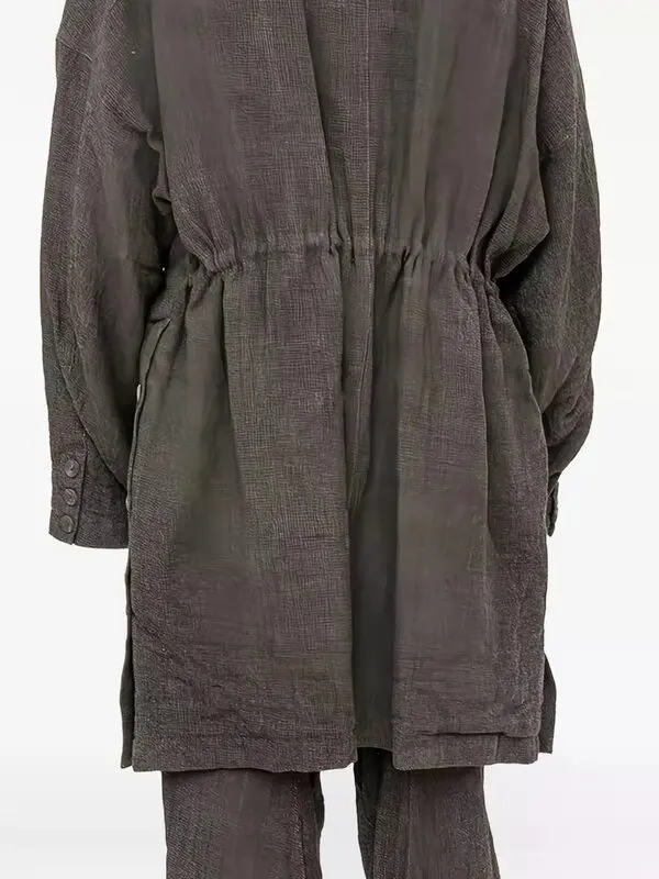 THE VIRIDI-ANNE Button Linen Wool Coat