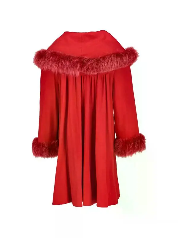 Vintage Fur-trim Open-front Coat