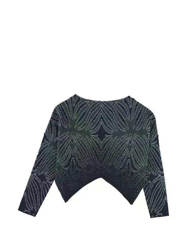 CIRCUS HOTEL Patterned Cropped Knit Top