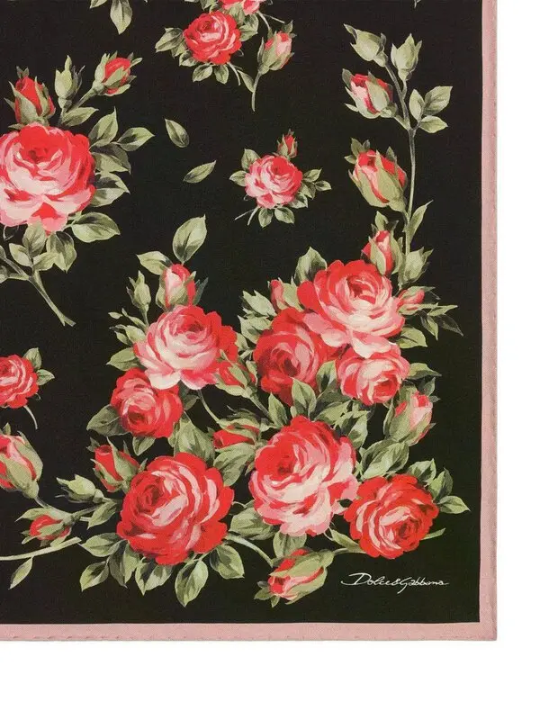 Dolce & Gabbana Floral-print Scarf - Black