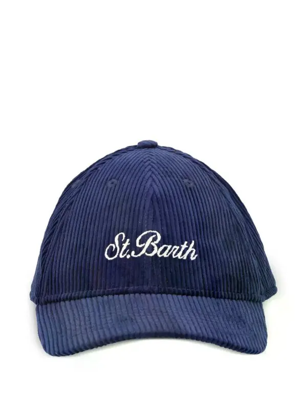 MC2 SAINT BARTH Embroidered Corduroy Baseball Cap - Blue