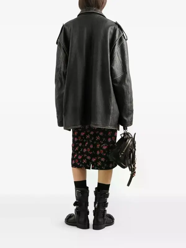 Dolce & Gabbana Floral Print Midi Skirt - Black