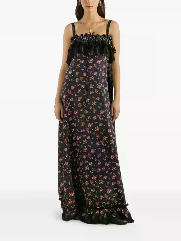 Dolce & Gabbana Floral Ruffled Maxi Dress