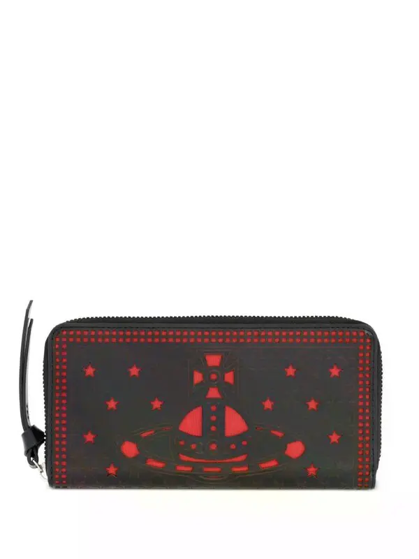 VIVIENNE WESTWOOD Cut-out Logo Leather Wallet - Black