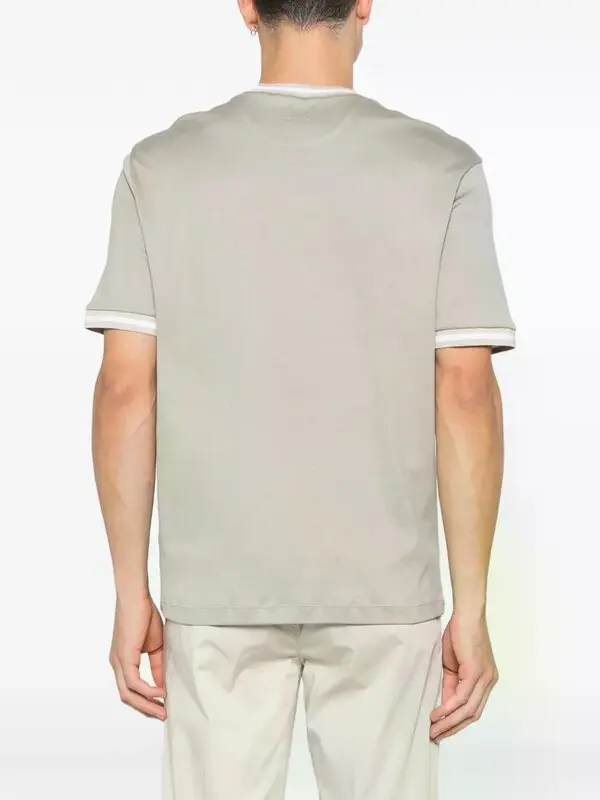 Eleventy Ribbed Trim T-shirt - Green