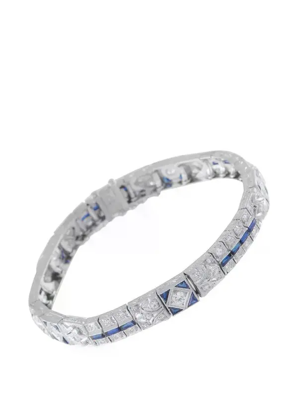 LB EXCLUSIVE Diamond And Sapphire Platinum Bracelet - Silver