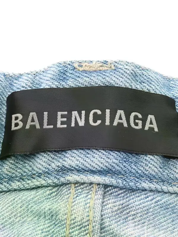 Balenciaga 2010s Pleated Denim Mini Skirt - Blue