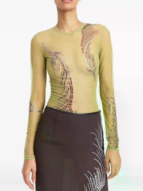 16Arlington Darwin Mesh Embellished Top