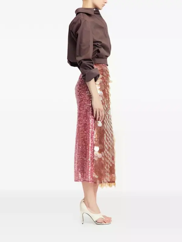 16Arlington Dia Sequinned Midi Skirt - Pink