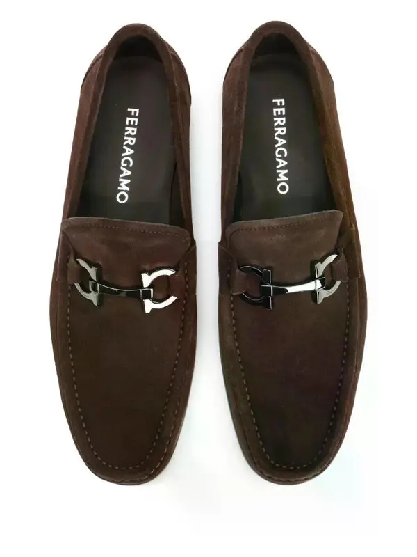 FERRAGAMO Bit Detail Slip-on Loafers - Brown