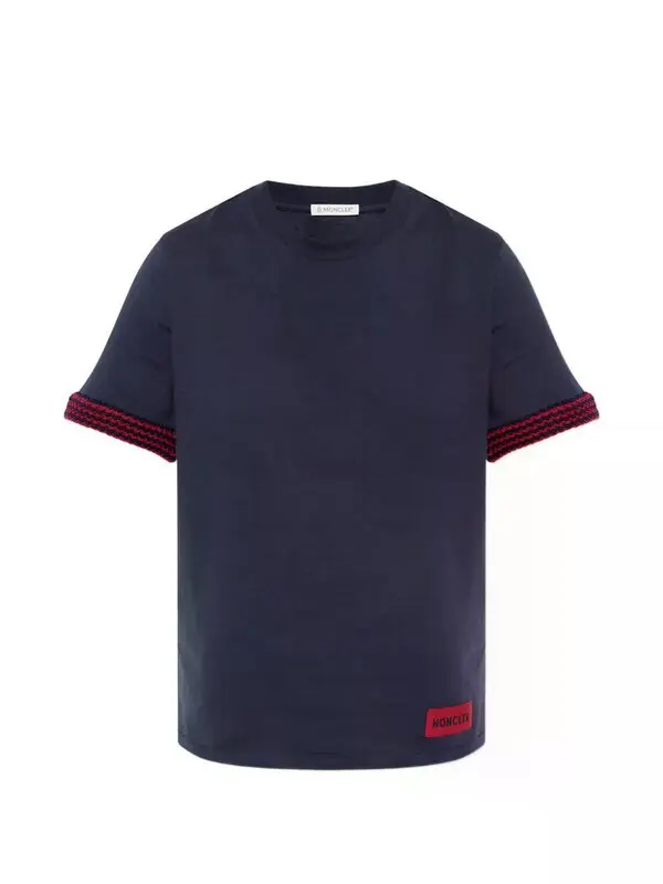 Moncler Contrasting Trim T-shirt - Blue