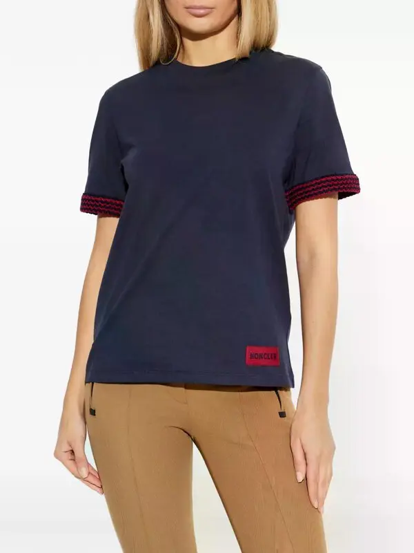 Moncler Contrasting Trim T-shirt - Blue