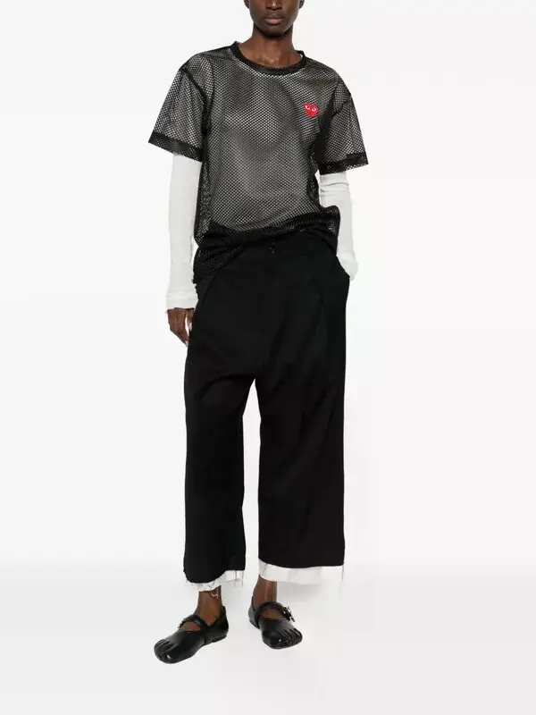 Play Comme Des Garcon Mesh Logo-patch T-shirt