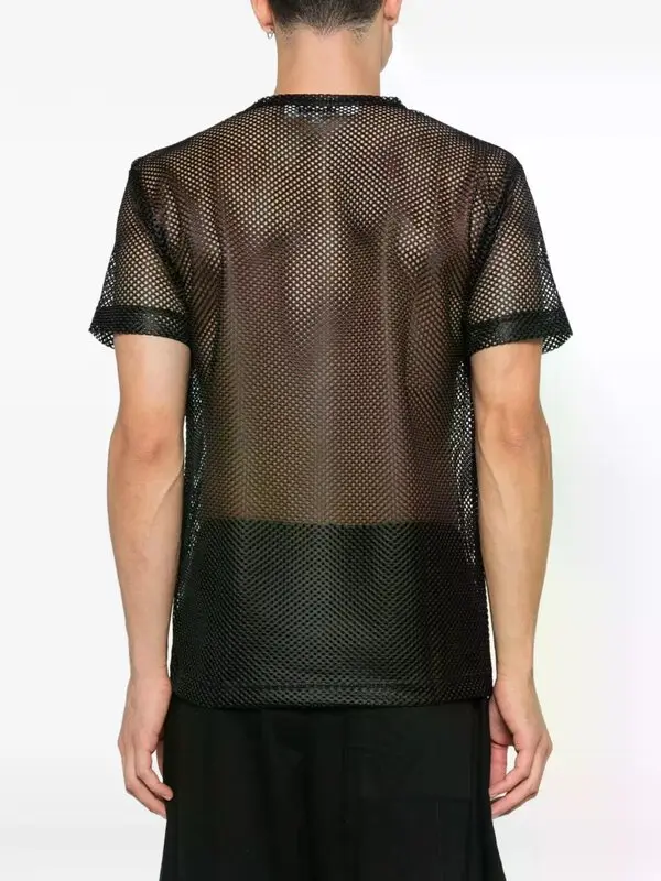 Play Comme Des Garcon Mesh Logo-patch T-shirt