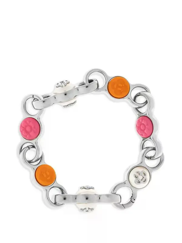 Casablanca Flower Accented Chain Bracelet - Silver