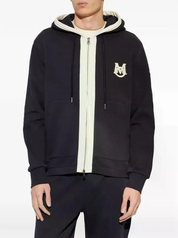 Moncler Logo-embroidered Zip-up Hoodie
