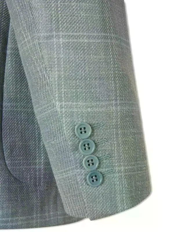 Canali Checked-pattern Blazer - Grey