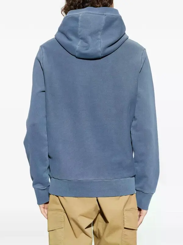 Moncler Logo Detail Hooded Sweatshirt - Blue