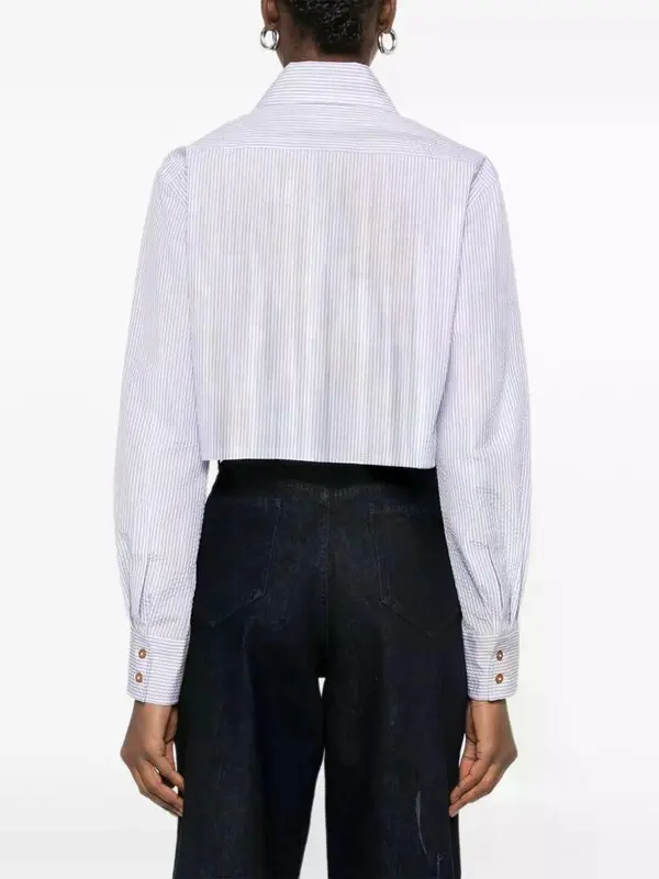 VIVIENNE WESTWOOD Seersucker Stripe Crop Shirt
