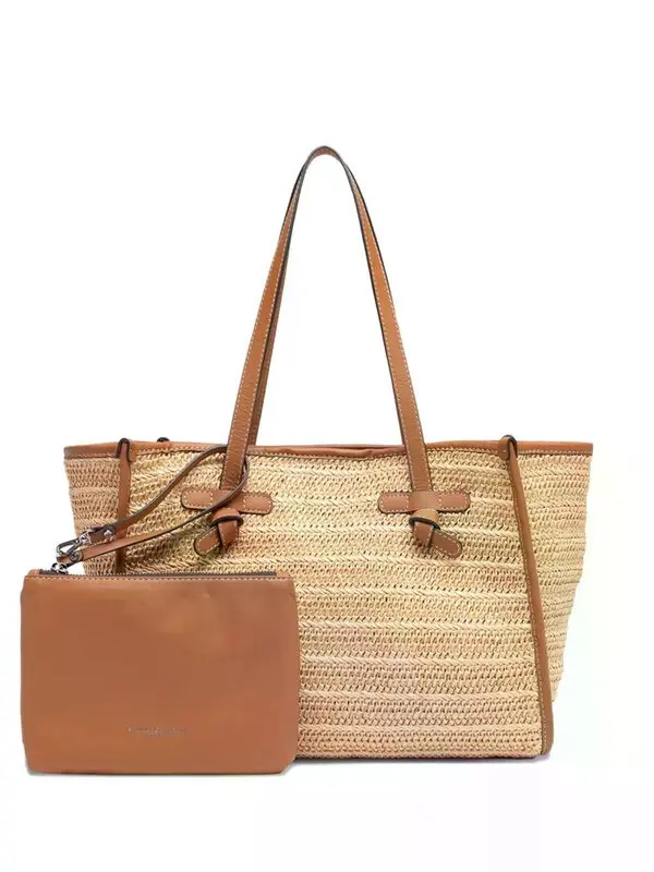 GIANNI CHIARINI Straw-effect Tote Bag - Neutrals