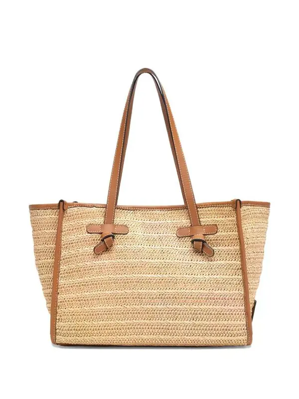 GIANNI CHIARINI Straw-effect Tote Bag - Neutrals