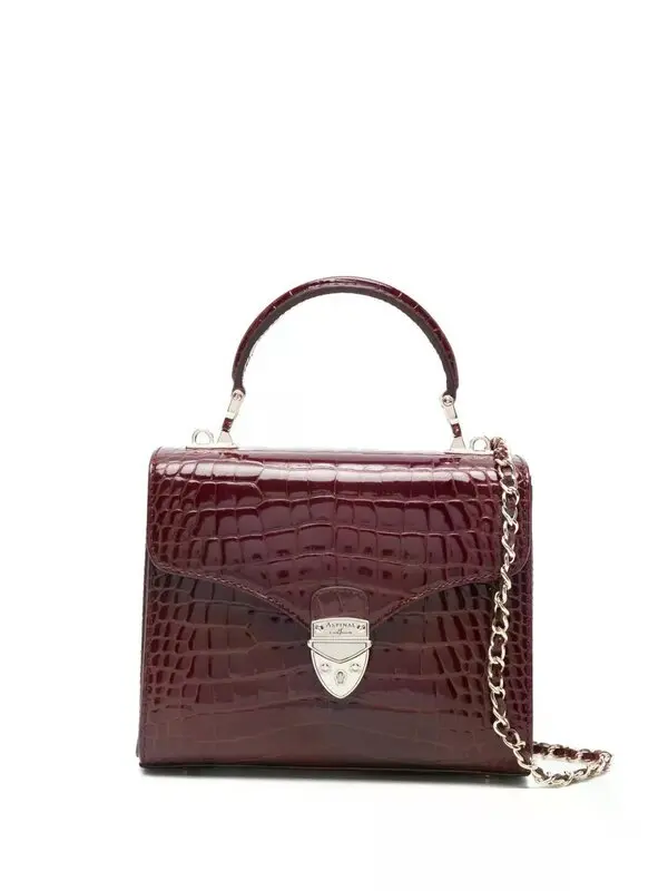 ASPINAL OF LONDON Mayfair Crocodile-embossed Tote Bag - Red