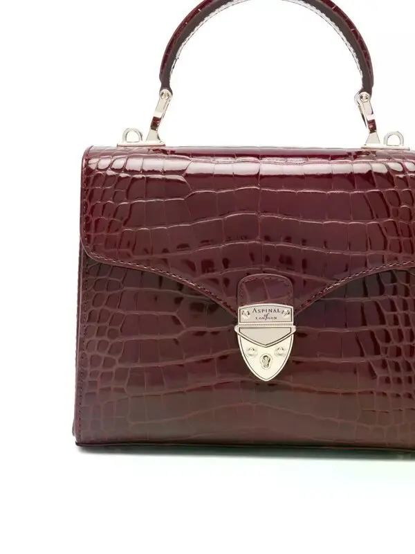 ASPINAL OF LONDON Mayfair Crocodile-embossed Tote Bag - Red