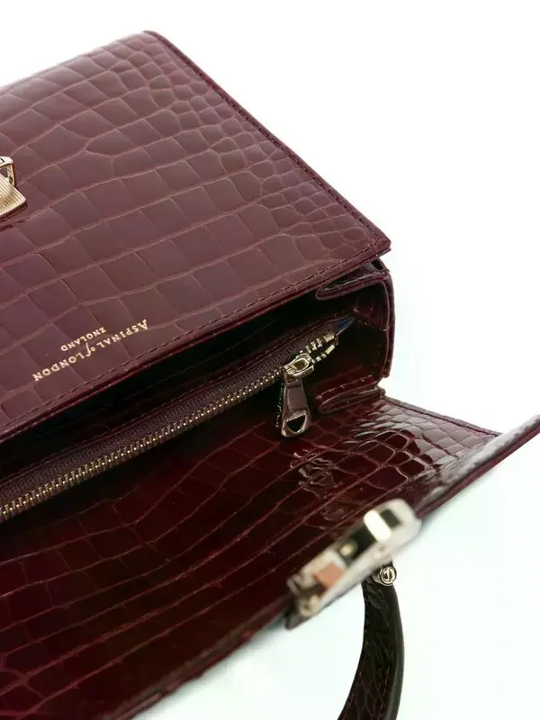 ASPINAL OF LONDON Mayfair Crocodile-embossed Tote Bag - Red