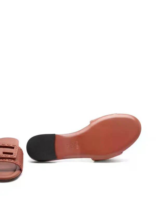 Fendi Logo-buckle Slides - Orange