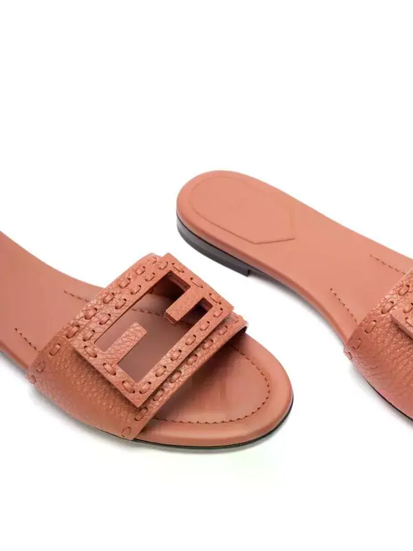 Fendi Logo-buckle Slides - Orange