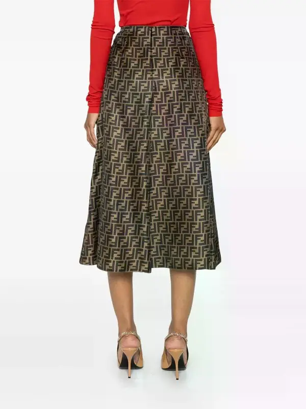 Fendi Ff-pattern Print Midi Skirt