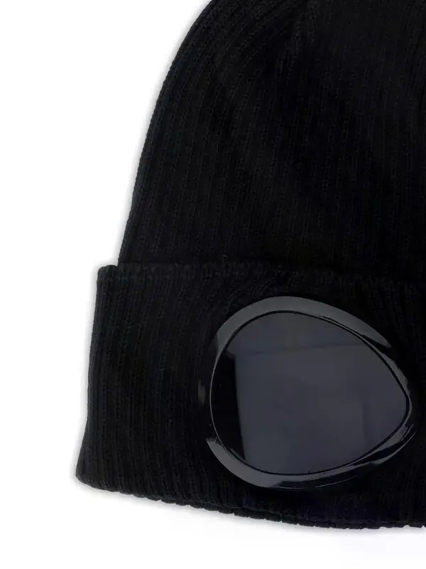 C.P. COMPANY Goggle Detail Beanie - Black