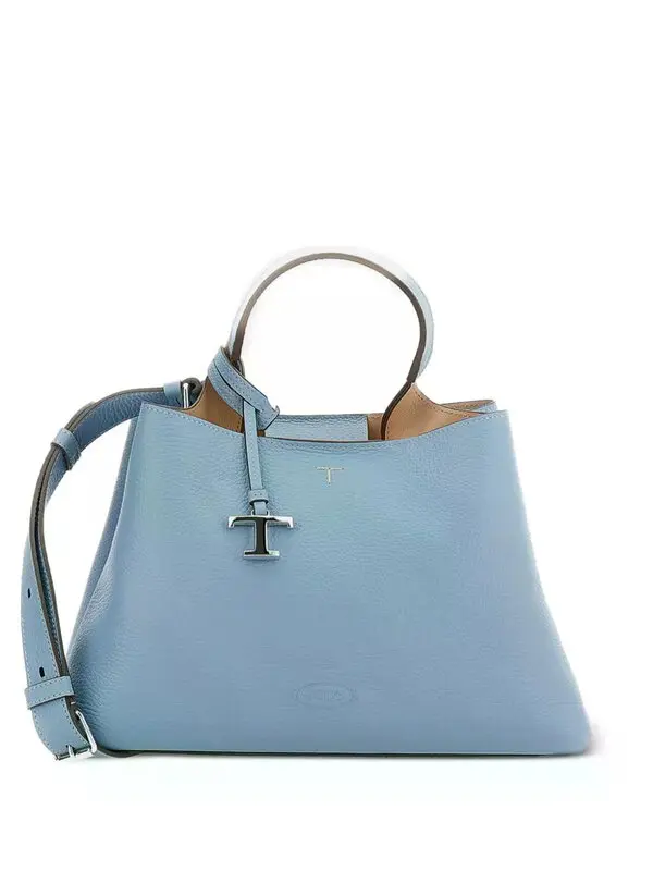 TOD'S Leather Tote Bag With Logo Charm