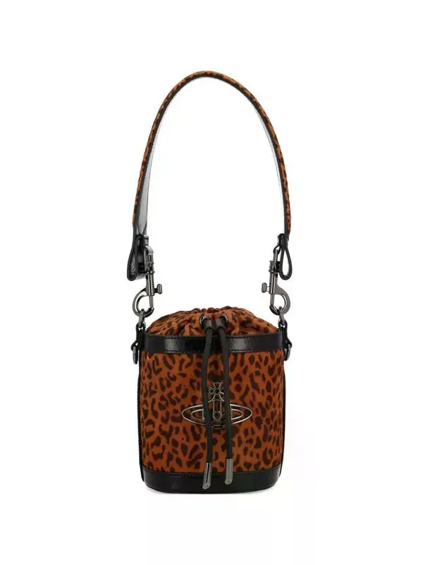 VIVIENNE WESTWOOD Animal-print Orb Shoulder Bag - Brown