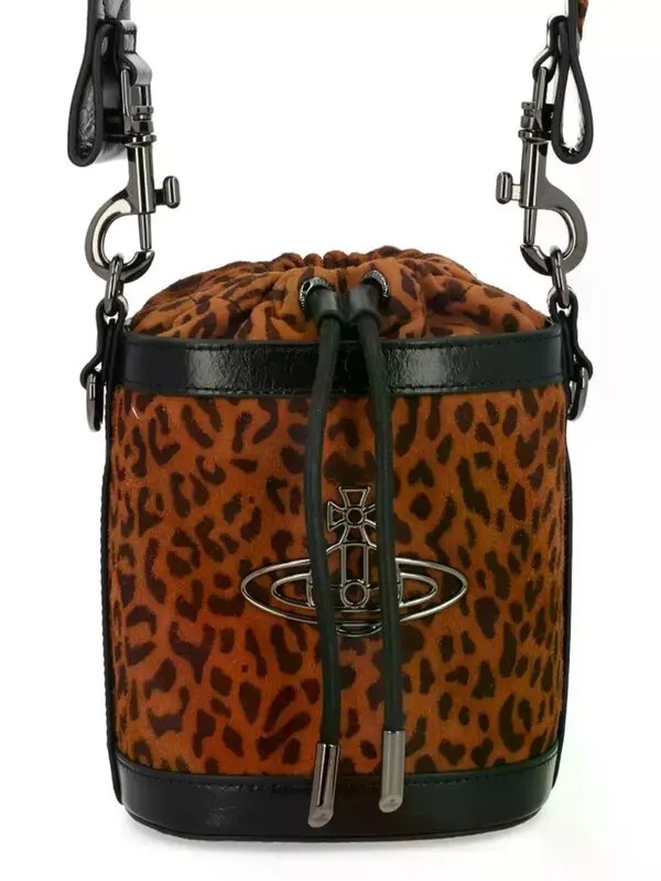 VIVIENNE WESTWOOD Animal-print Orb Shoulder Bag - Brown