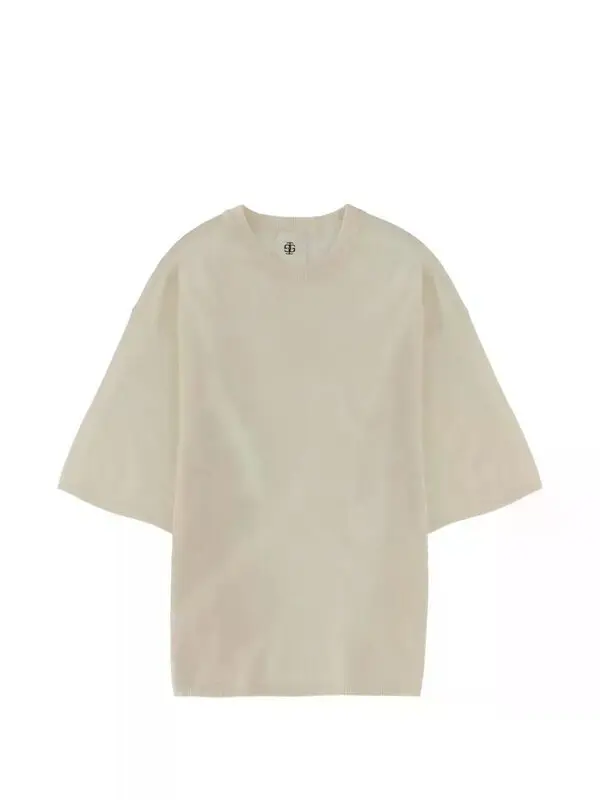 THE GARMENT Como Fine-knit Oversized-fit Short-sleeved Sweater - Neutrals