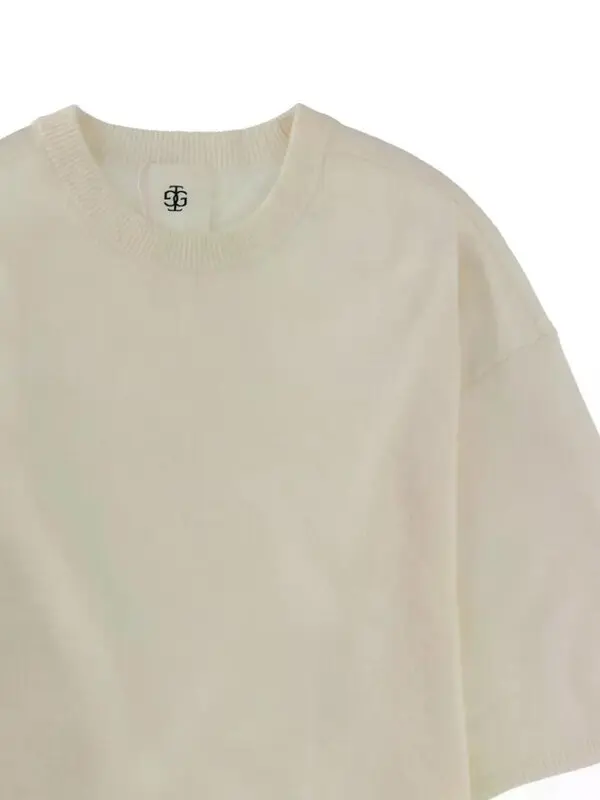 THE GARMENT Como Fine-knit Oversized-fit Short-sleeved Sweater - Neutrals