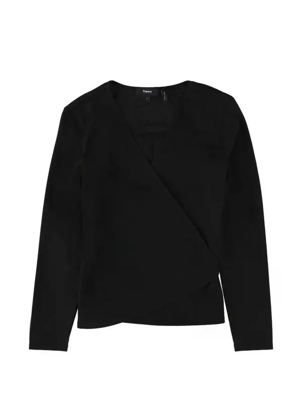 Theory V-neck Wrap Sweater - Black