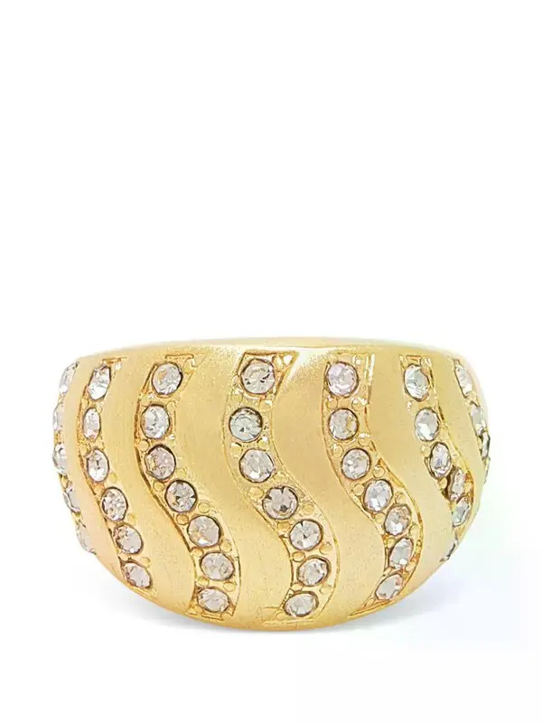 LYNYER Aurora Wave Crystal Ring - Gold