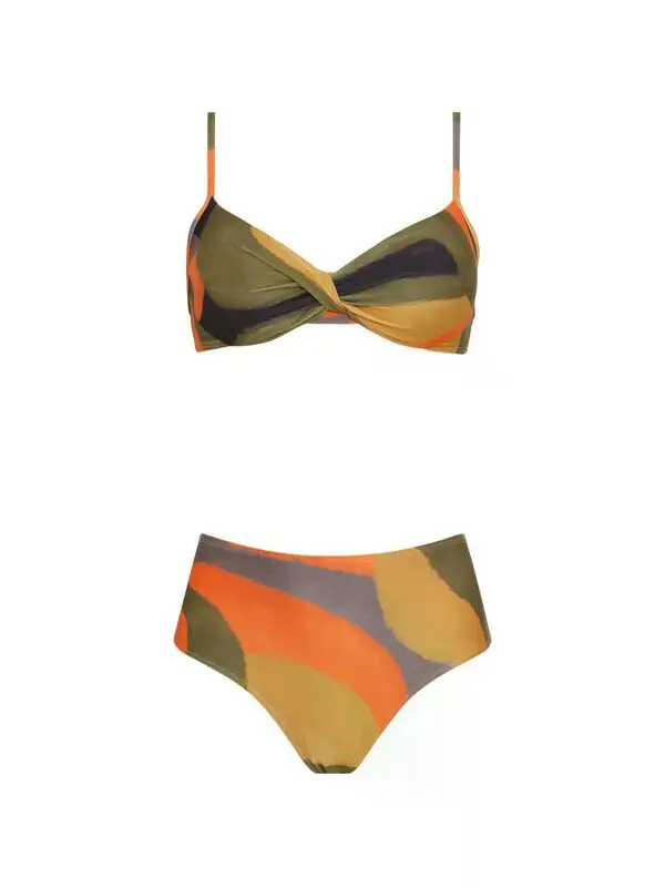 LYGIA & NANNY Abstract Print Two-piece Swimsuit - Orange