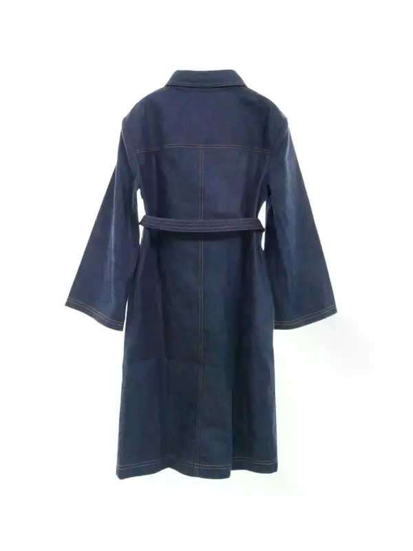 Gucci 2010s Logo Patch Denim Shirt Dress