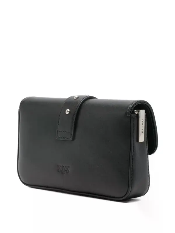 Pinko Baby Love Bag One Slouchy Leather Shoulder Bag - Black