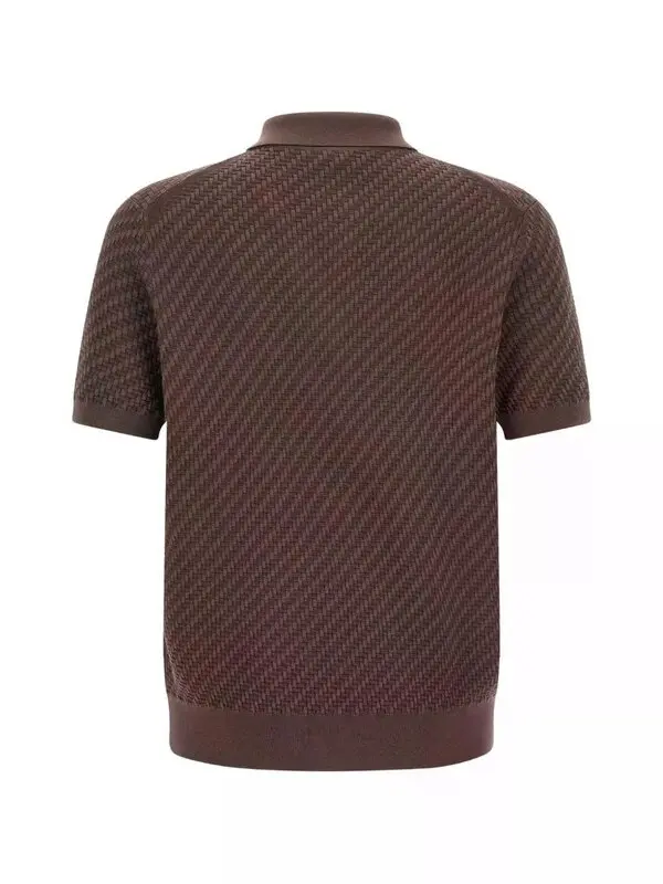Brioni Patterned-jacquard Polo Shirt