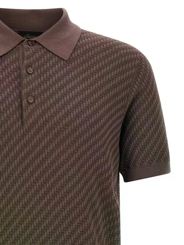 Brioni Patterned-jacquard Polo Shirt