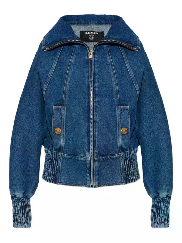 Balmain Zip-up Denim Jacket - Blue