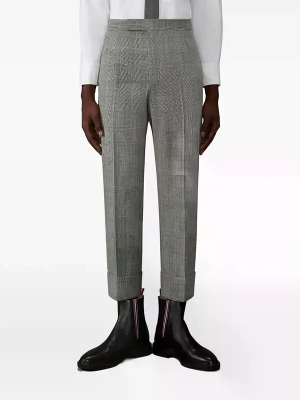 Thom Browne Prince Of Wales-patterned Trousers - Grey